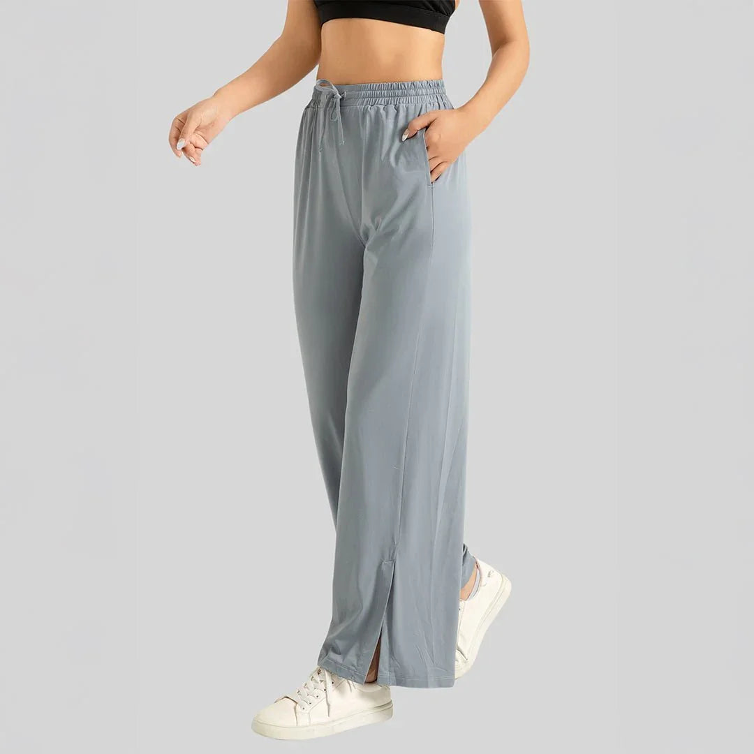Chiclo Breezy Fit Palazzo Pants – Ultra-Comfort with a Stylish Slit